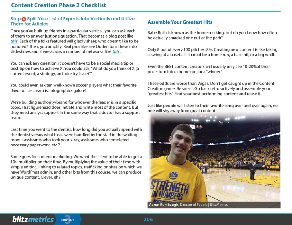 Content Creation Phase 2 Checklist | BlitzMetrics