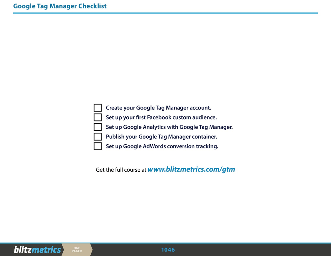 Google Tag Manager Checklist | BlitzMetrics